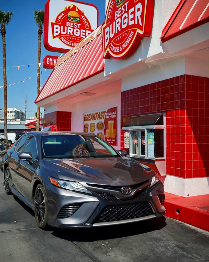BEST BURGER's vibrant red and white exterior isn't subtle about its mission. Like a burger lighthouse guiding hungry ships to shore.