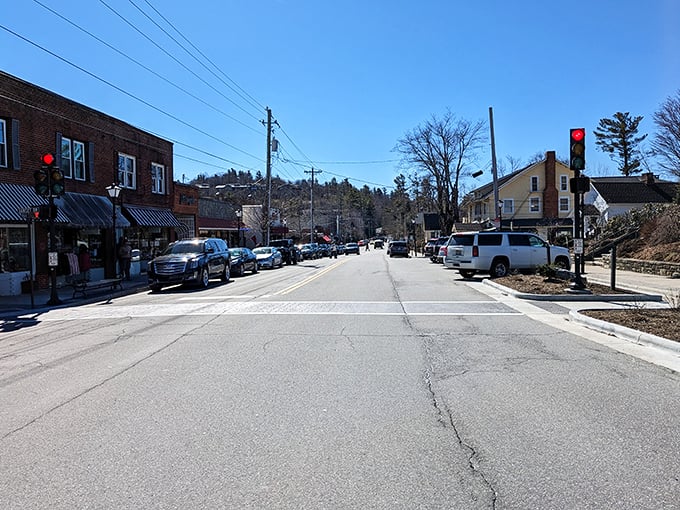 Blowing Rock's downtown vista could make a calendar jealous. Those layers of blue mountains seem to go on forever!