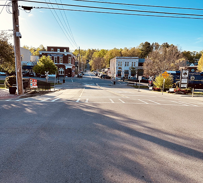 Blue Ridge's main drag&mdash;where the Cohatta Lodge stands sentinel and every storefront tells a story longer than your grandmother's Sunday phone calls.