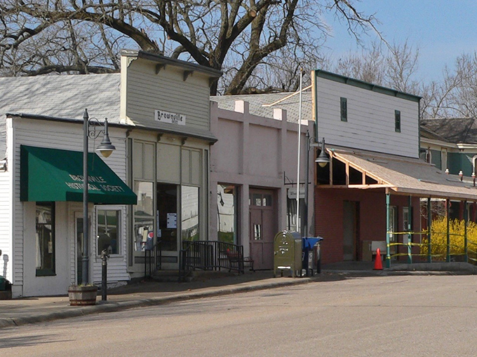 Brownville's main street looks like time took a coffee break here sometime in the 1890s and simply forgot to restart.