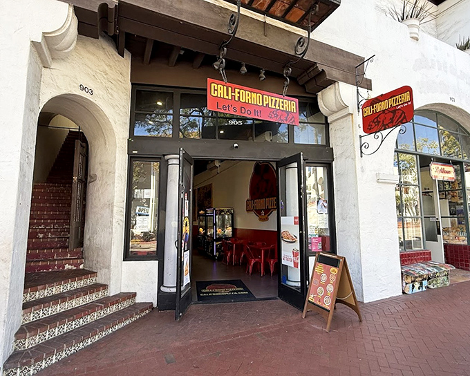 Santa Barbara's State Street gem where wood-fired ovens work their magic behind those welcoming glass doors.
