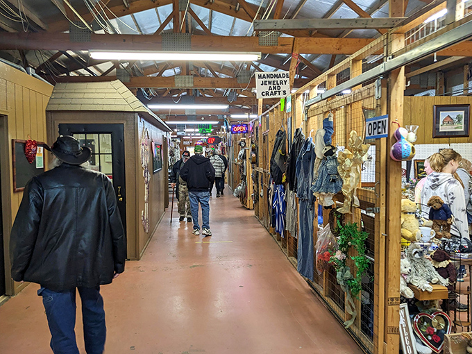 These endless aisles stretch like highways to happiness, leading shoppers through decades of memories.