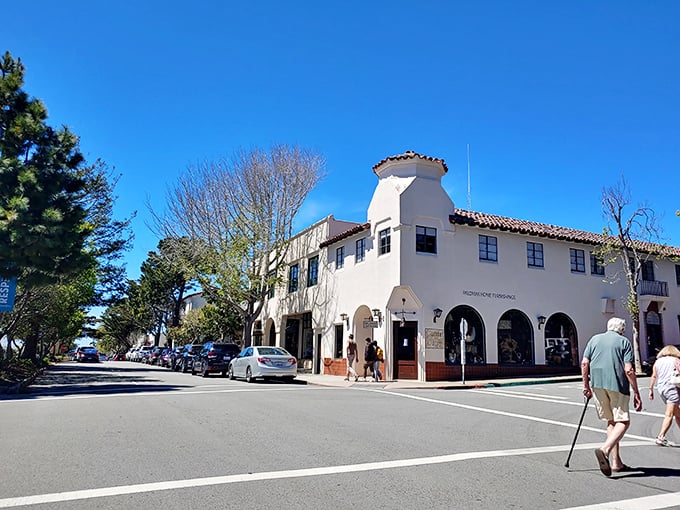 Spanish-style architecture basks in California sunshine, inviting you to slow down and stay awhile.