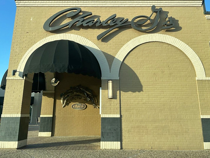 That brick facade with arched windows whispers "come in, we've got something amazing waiting for you."