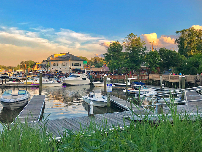 In Chesapeake City, the buildings are as colorful as the stories the locals tell about ships passing through their backyard.