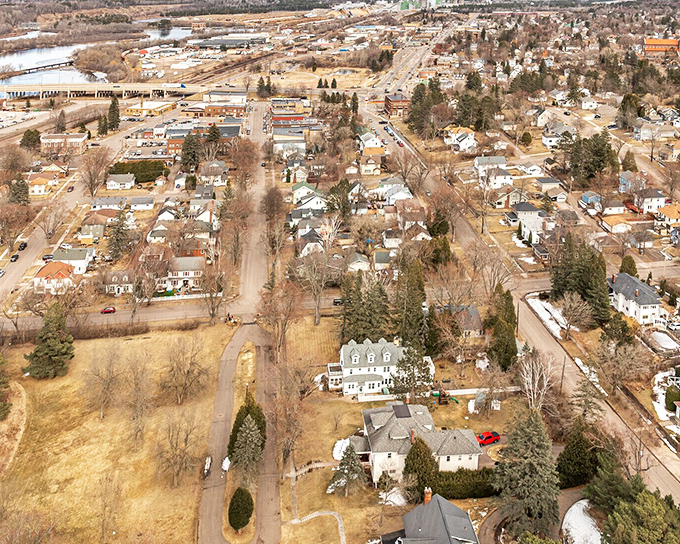 From above, Cloquet spreads like a patchwork quilt where every square tells a family story.