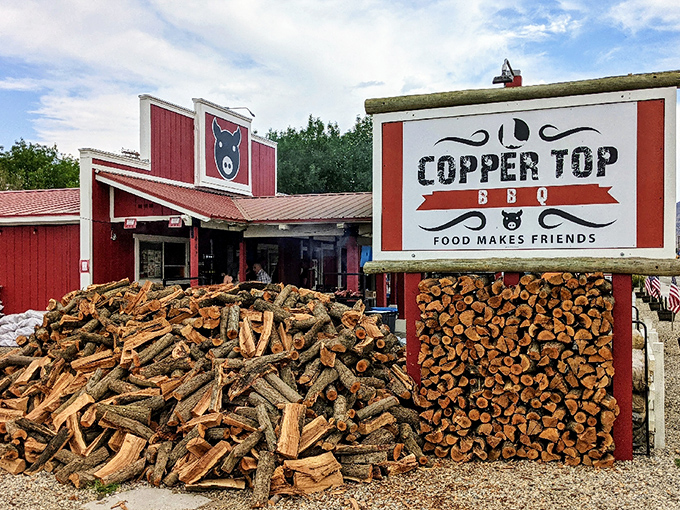 That impressive woodpile isn't just for show&mdash;it's Copper Top's not-so-secret ingredient for barbecue magic.
