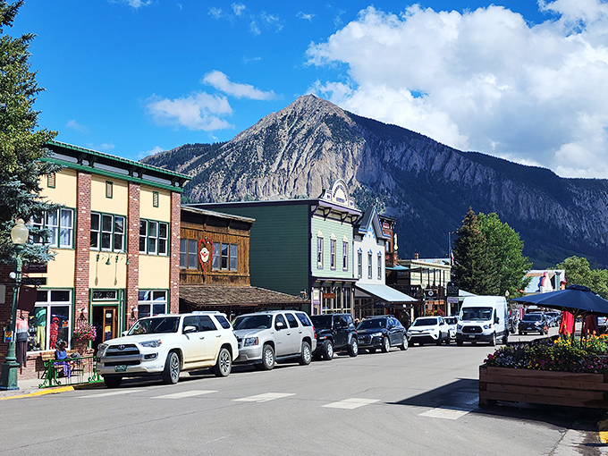 Crested Butte's colorful storefronts make you wonder if someone spilled a rainbow on Main Street.