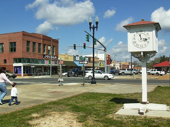 Jennings' town square features that iconic clock that doesn't just tell time&mdash;it tells you to slow down and enjoy some.