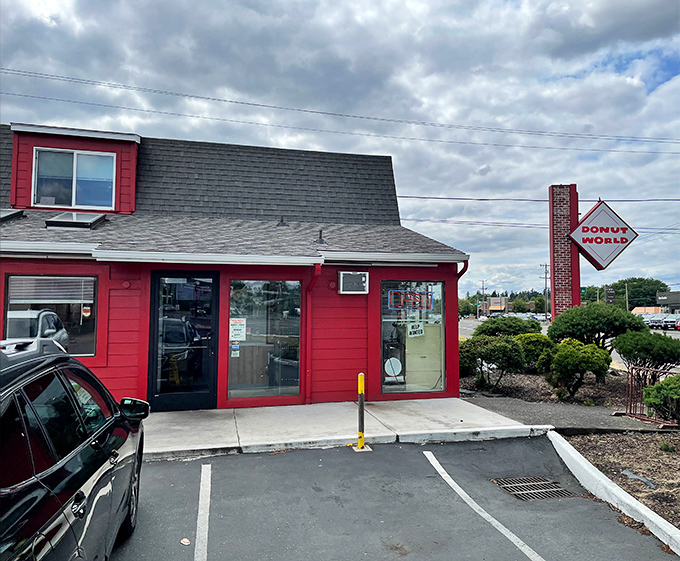The humble exterior of Donut World hides treasure within. This local landmark has perfected the art of the everyday donut.