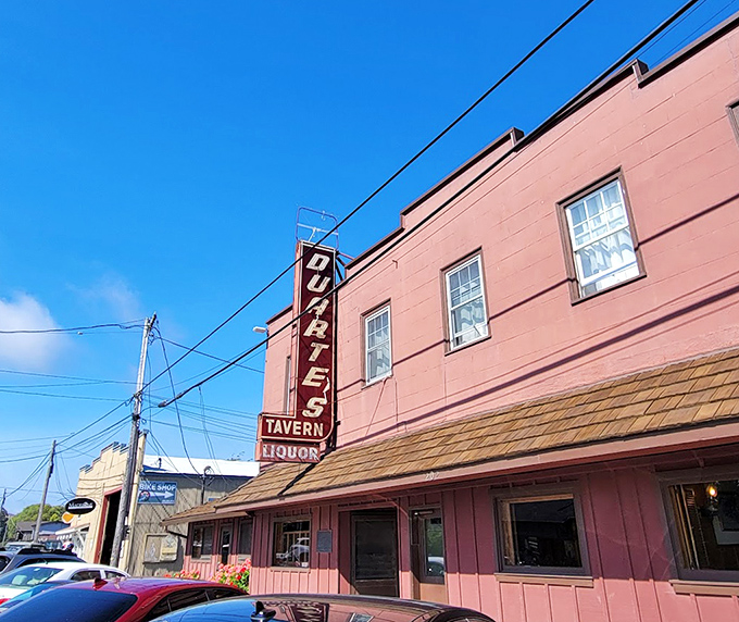 This red wooden beauty has weathered more storms than a sea captain's diary, and still serves comfort perfectly.