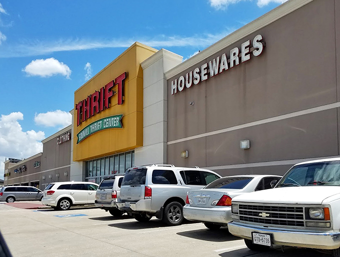 Family Thrift Center's sunny yellow sign brightens up Bellaire Boulevard. Inside, prices drop daily&mdash;patience rewards the dedicated bargain hunter!