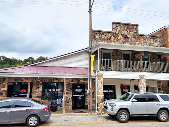 Stone walls and wooden balconies whisper stories of countless satisfied diners over the decades.