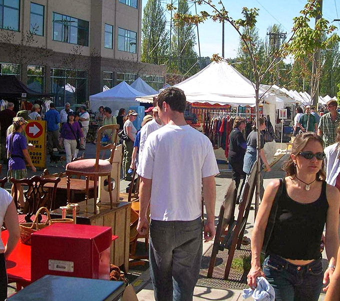Sunday morning magic unfolds as neighbors gather to share their treasures in true community spirit.