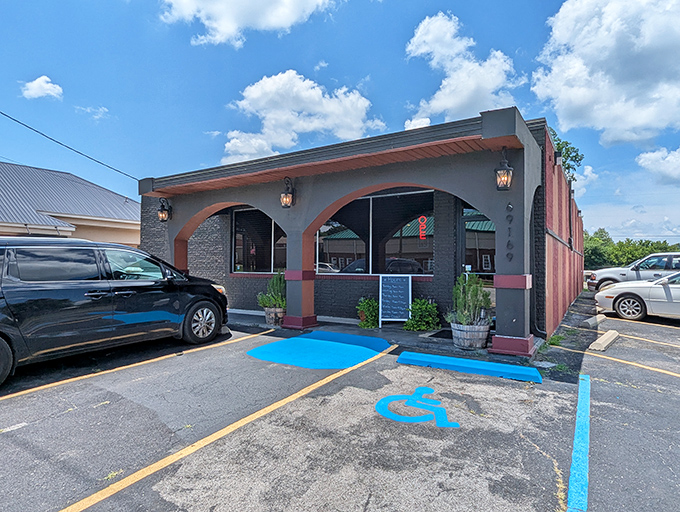 Modern meets mouthwatering - this sleek exterior promises steaks that'll make your taste buds do the tango.