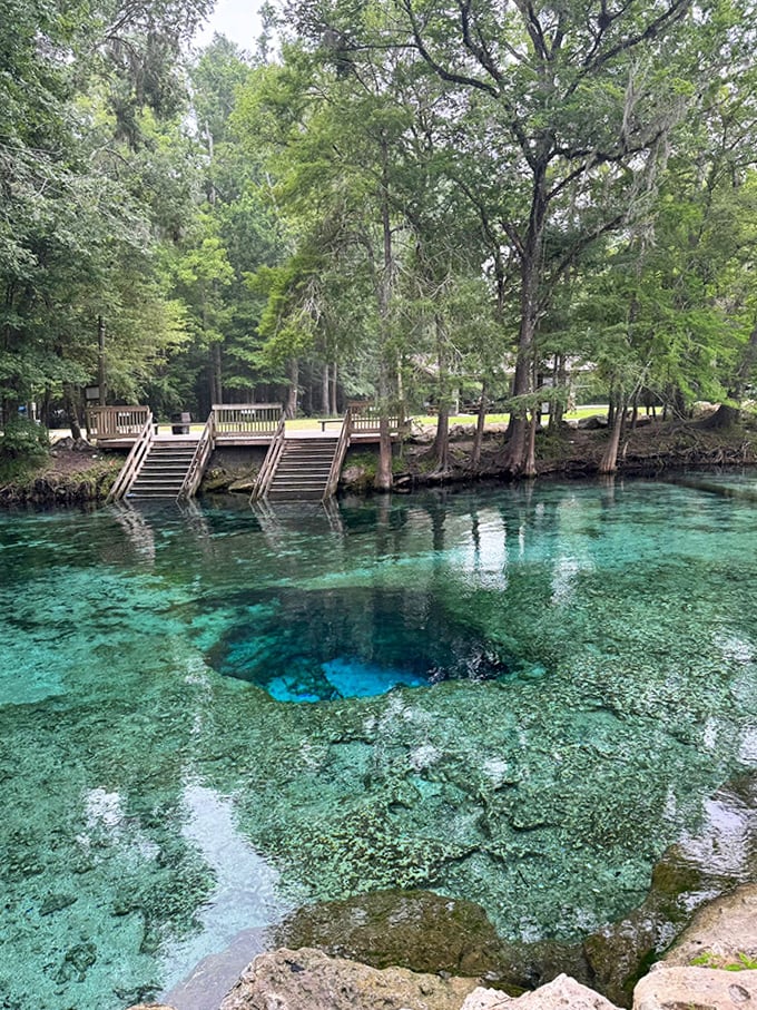 Florida's natural swimming pool! Ginnie Springs' turquoise waters make the Caribbean look like it needs to up its color game.