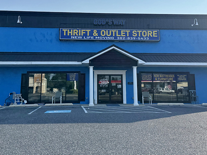 That brilliant blue exterior shouts "come on in!" louder than a carnival barker with a megaphone. 