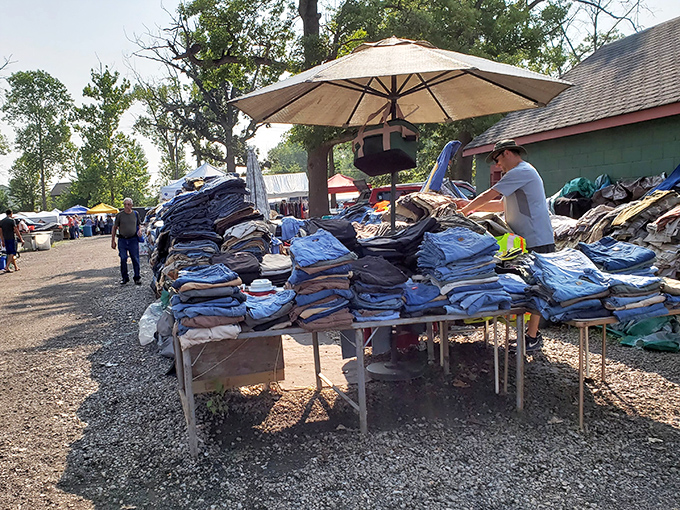 That cheerful yellow sign practically winks at you - come on in, your wallet's about to get lighter!