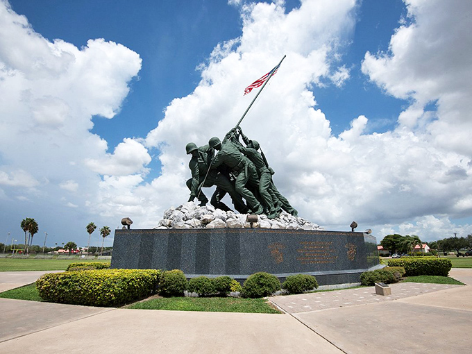 This memorial stands as a powerful reminder of courage - history carved in bronze and stone.