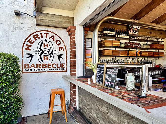 Heritage Barbecue's rustic counter service setup feels like BBQ heaven. That wooden bar and shelving could tell stories of countless BBQ pilgrimages.