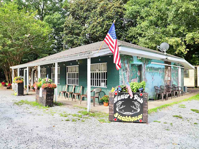 Small-town charm meets big-city flavor at this cozy green gem flying the flag proudly.