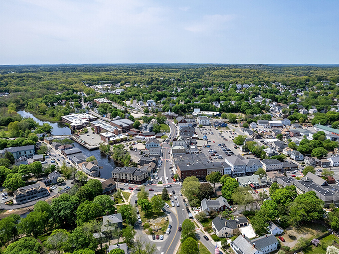 Ipswich glimmers from above like nature's own jewelry box, brimming with nautical treasures.