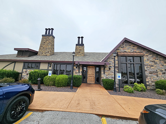 Stone chimneys and rustic charm give Jimm's that "I've arrived somewhere special" feeling. Fairy tale setting for very real steak satisfaction.
