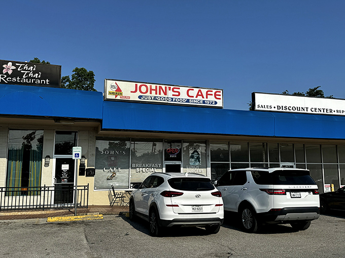 John's Cafe proudly announces it's been serving "Just Good Food" since 1972 &ndash; no fancy frills needed when the breakfast is this honest.