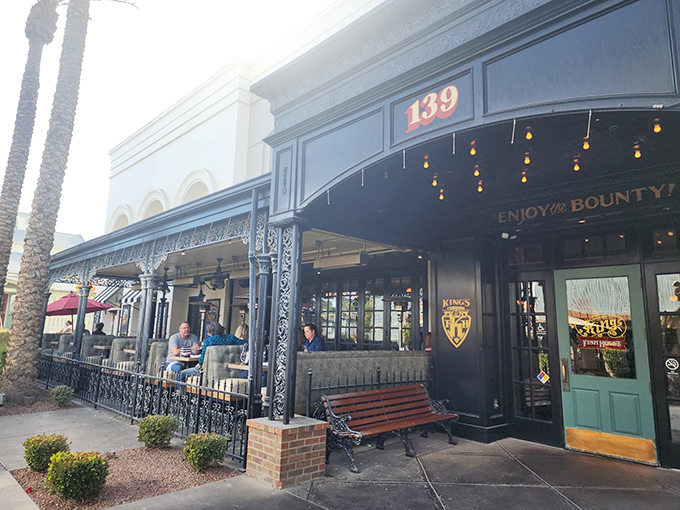 King's Fish House's elegant patio invites you to "Enjoy the Bounty" &ndash; and they're not talking about paper towels!