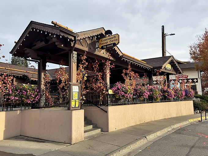 Alpine charm meets sausage perfection in this picture-perfect mountain town setting that screams vacation.