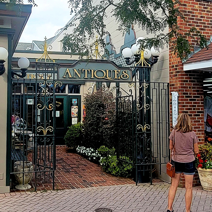Step through these iron gates into Lewes Mercantile Antiques and you've entered the secret garden of vintage delights.