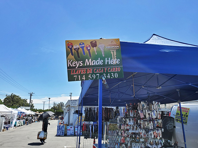 Keys made here while you wait - because sometimes the best finds need immediate solutions.