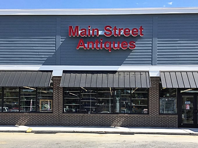 Main Street Antiques welcomes you with that classic storefront charm that makes every vintage shopping trip feel special.