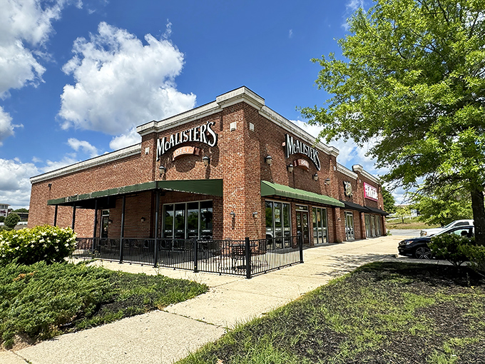 That familiar brick facade promises the kind of comfort food that makes any day better.