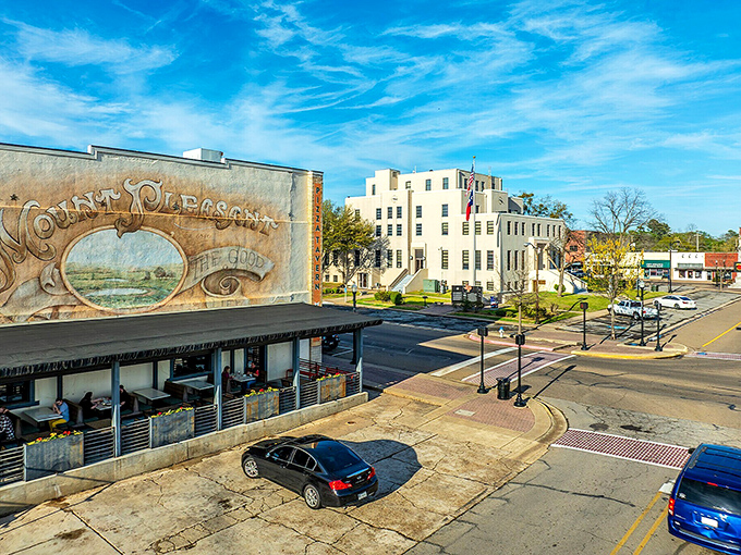 Mount Pleasant's downtown square looks like a movie set for "Small Town America"&mdash;except the friendly locals aren't acting.