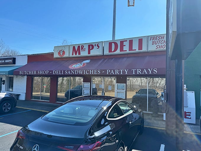 Mr. P's red awning signals sandwich salvation ahead&mdash;part butcher shop, part deli, all delicious.