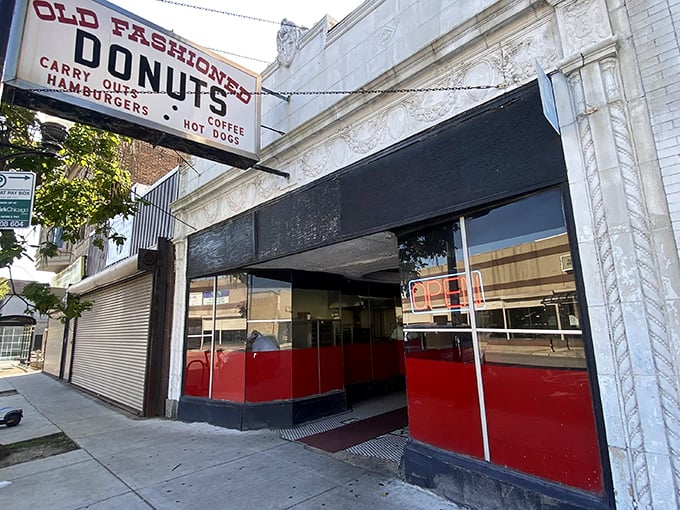 Old Fashioned Donuts' vintage storefront is a time machine to when treats were made by hand and calories weren't counted.