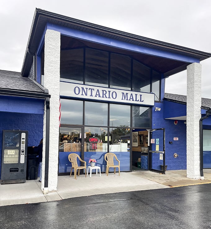 That blue exterior is the TARDIS of antique malls—seemingly modest outside, but containing infinite vintage universes within.