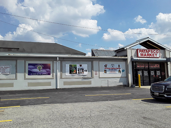 Patapsco Market's unassuming exterior hides a world of possibilities - like finding gold in your neighbor's garage.