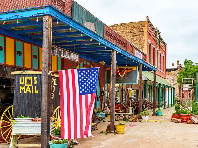 Pawnee's colorful storefronts and patriotic displays create a Western wonderland that would make any movie director jealous.