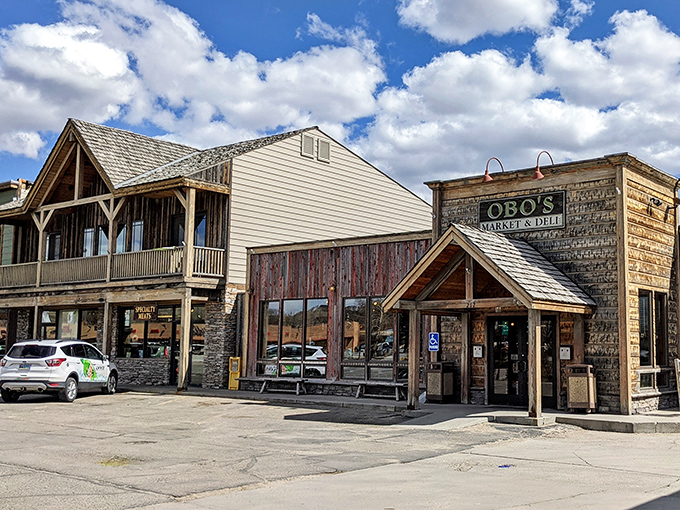 Obo's Market & Deli in Pinedale—where locals swap fishing tales while stocking up for mountain adventures.