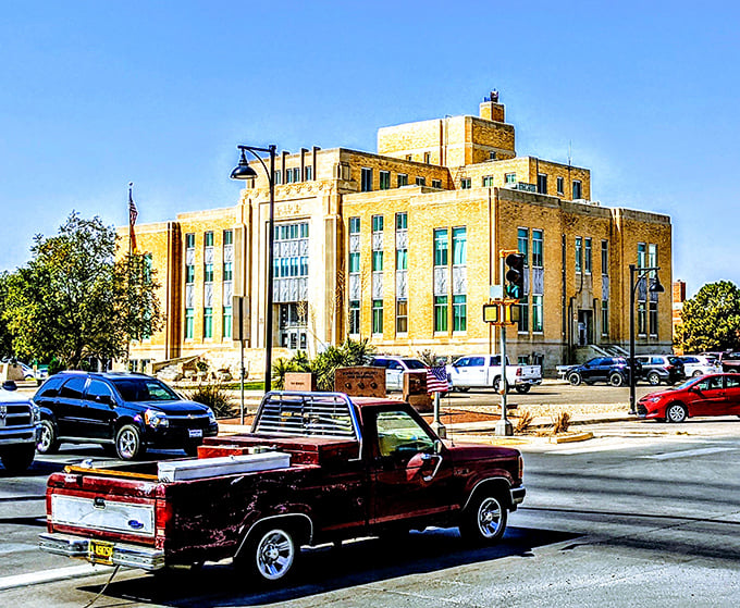 Justice for your wallet! Portales' impressive courthouse presides over a town where the verdict is in: dining out costs less than cooking at home.