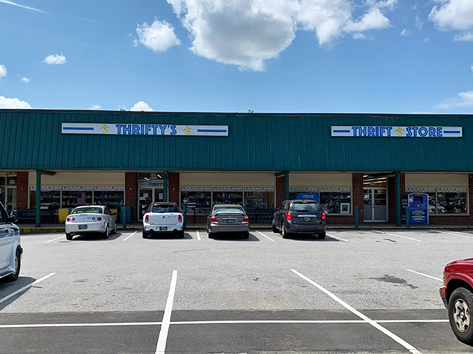 Prime Thrift's expansive storefront promises a day of discovery in a sea of secondhand treasures.