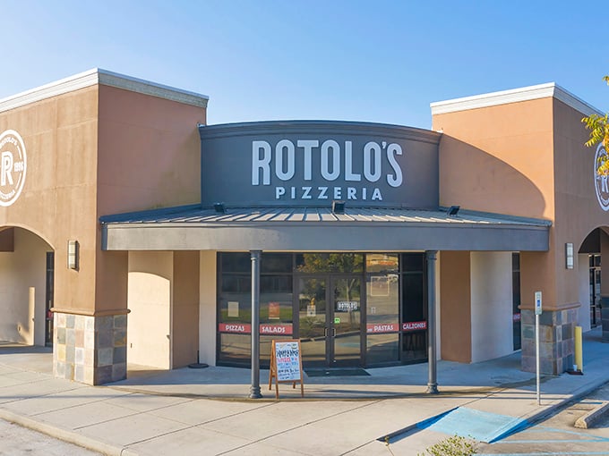 Rotolo's modern exterior might look fancy, but inside it's all about that hand-tossed crust and gooey cheese that makes time stand still.
