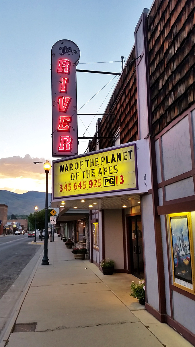 Downtown Salmon's vintage neon signs light up evenings like a friendly beacon for weary travelers.