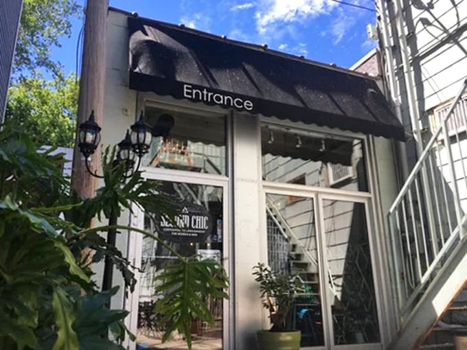 Second Chic: A secret garden entrance leading to fashion treasures – like finding Narnia, but with better outfit options!