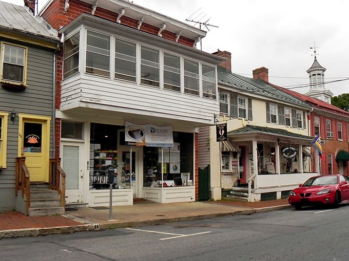 Shepherdstown's colorful storefronts create a rainbow of retail therapy. Window shopping here is like flipping through a living history book with better snacks.