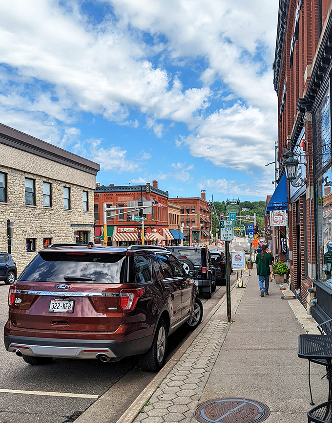 Historic limestone buildings line up like distinguished gentlemen at a formal dinner, each with fascinating stories.
