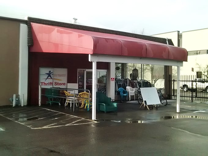 Under that cheery red awning lies a world where your dollars stretch like taffy at the county fair.