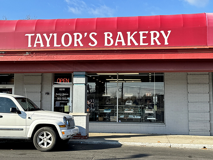 Taylor's Bakery's iconic red awning has been a sweet landmark for generations. Like a crimson flag signaling "deliciousness ahead!"